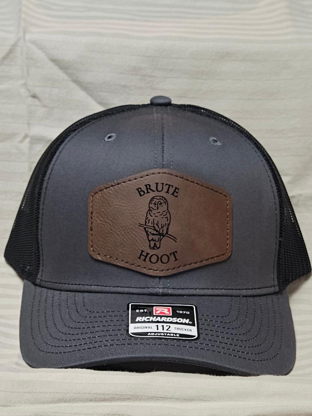 Charcoal-Black Vertical Logo Patch Hat – Brute Hoot Owl Calls